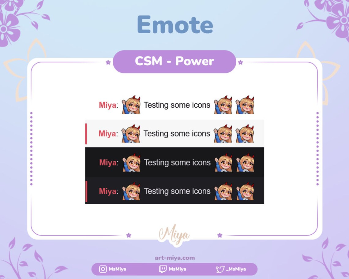 Power CSM Wave Hi Emote for Twitch and Discord P2U Emotes Cute Anime - Etsy
