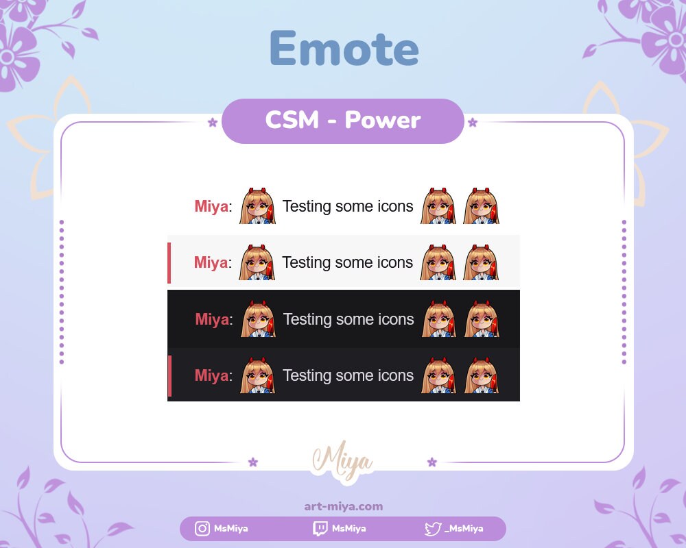 Power CSM Knife Emote for Twitch and Discord P2U Emotes Cute Anime ...