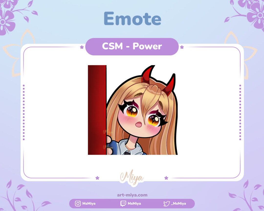 Power CSM Lurk Emote for Twitch and Discord P2U Emotes Cute Anime - Etsy