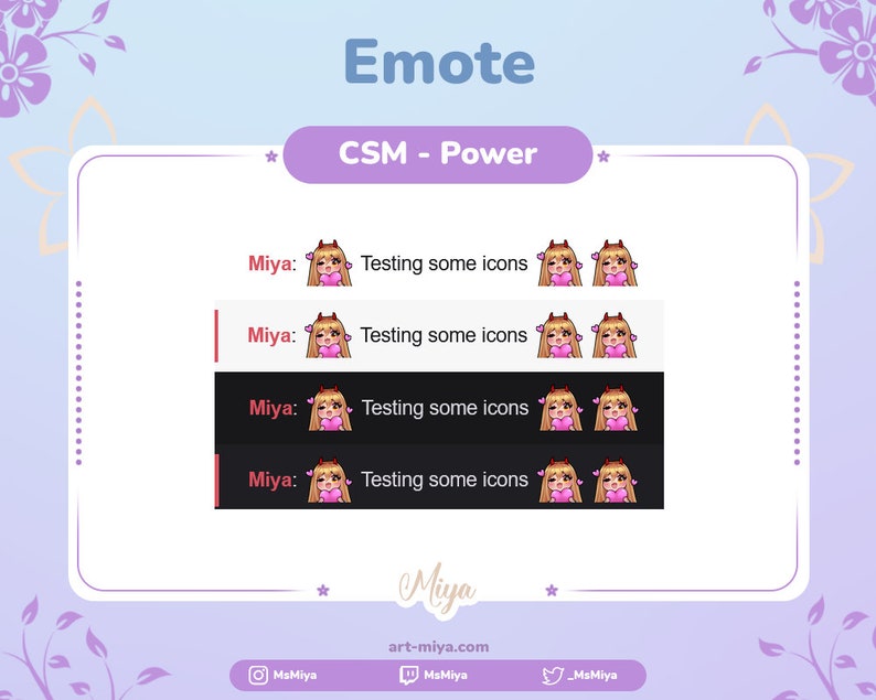 Power CSM Love Emote for Twitch and Discord P2U Emotes Cute Anime - Etsy