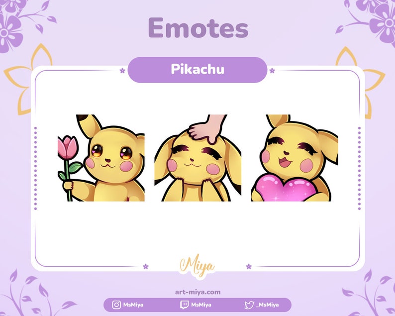 Cute Pikachu Emotes for Twitch/youtube/discord - Etsy