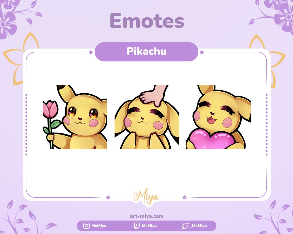 Cute Pikachu Emotes for Twitch/youtube/discord - Etsy