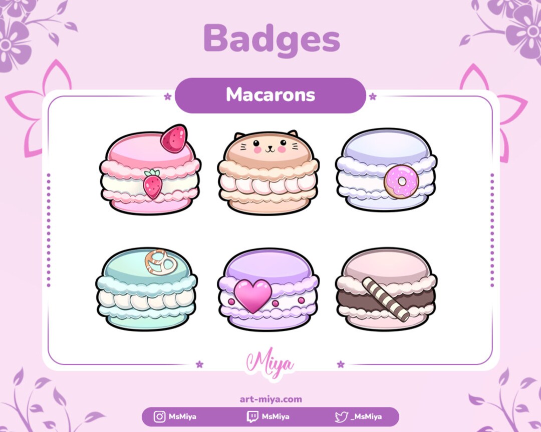 Cute Macarons Sub & Bit Badges Pack Fortwitch - Etsy