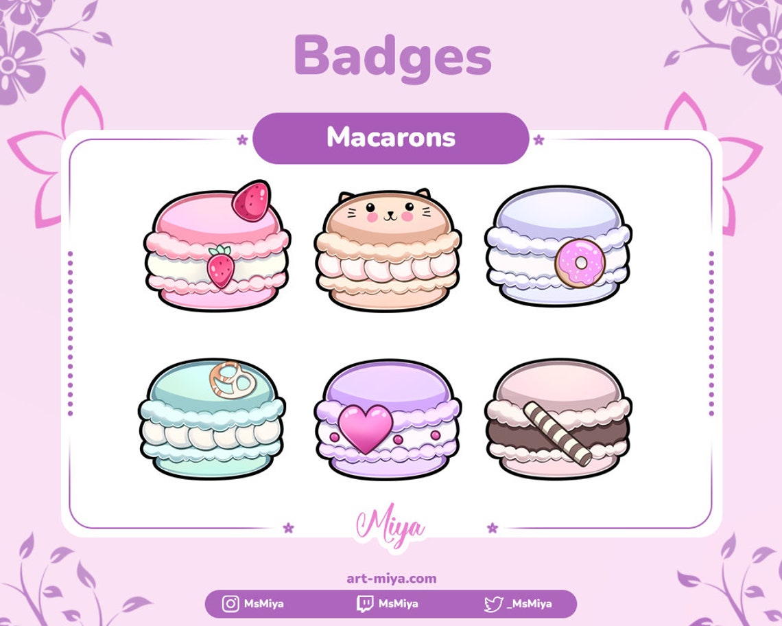Cute Macarons Sub & Bit Badges Pack Fortwitch - Etsy