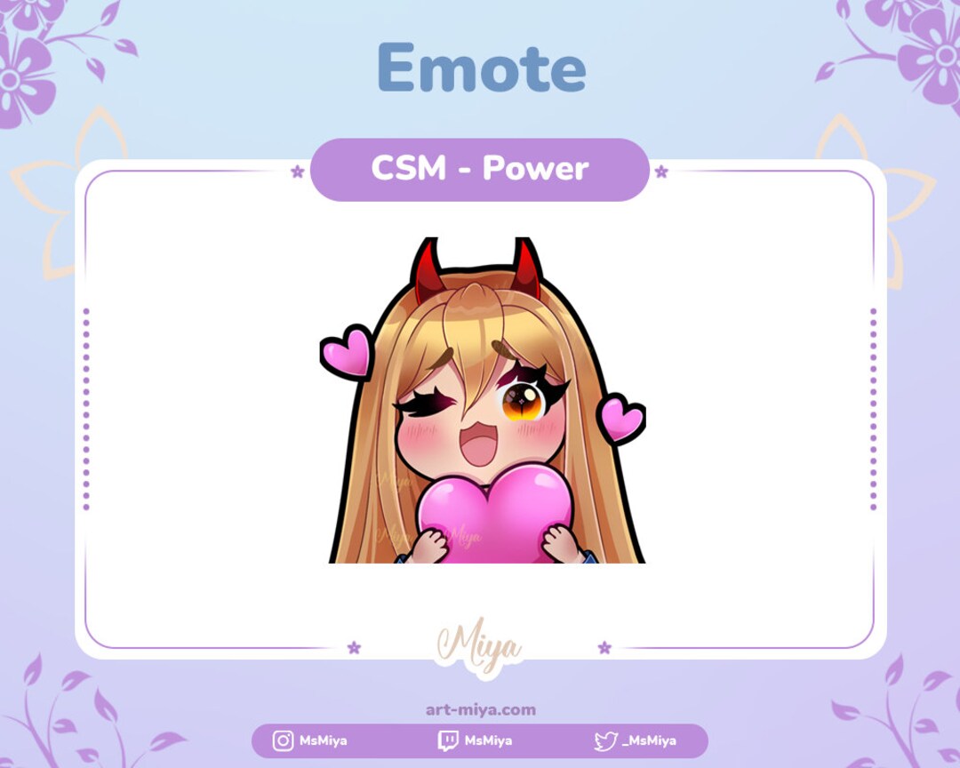 Power CSM Love Emote for Twitch and Discord P2U Emotes Cute Anime - Etsy