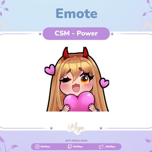 Power CSM Love Emote for Twitch and Discord P2U Emotes Cute Anime - Etsy