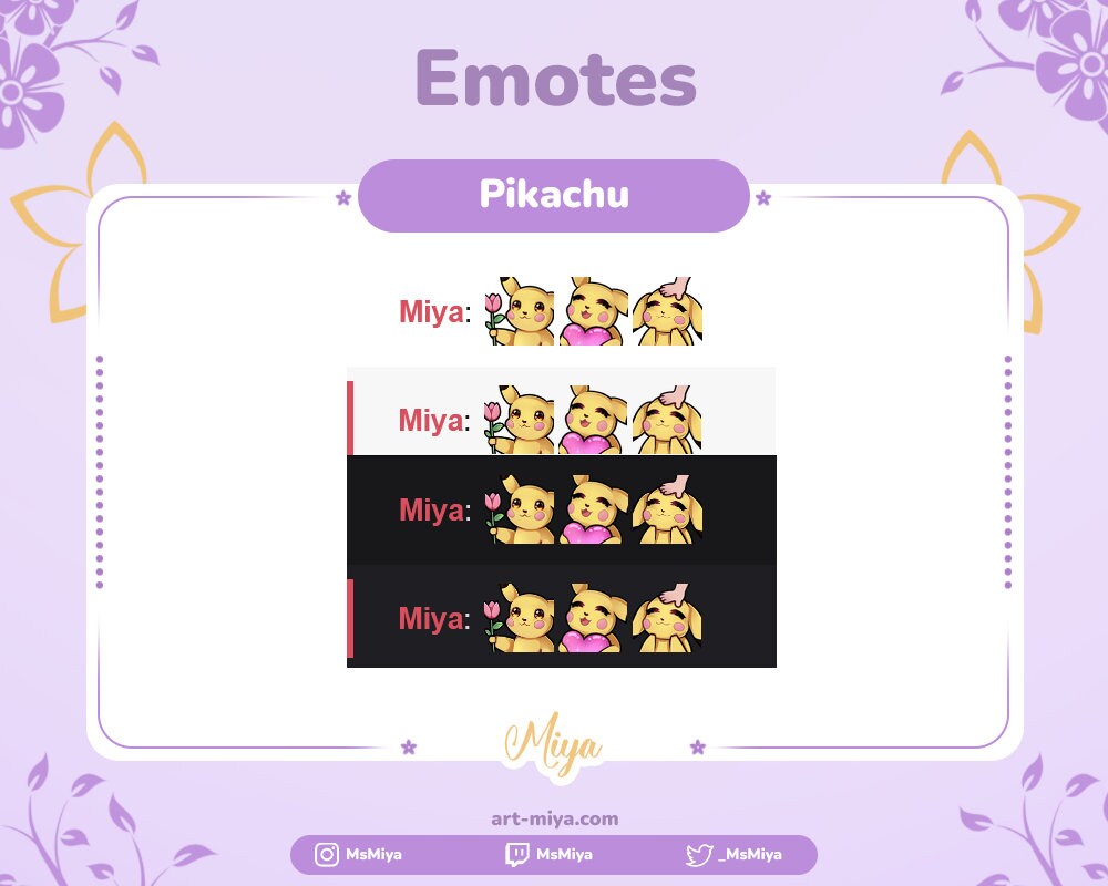 Cute Pikachu Emotes for Twitch/youtube/discord - Etsy