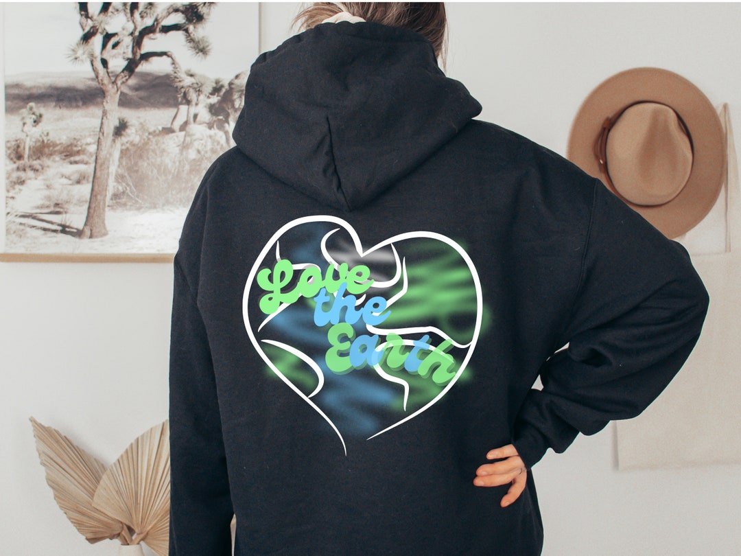 Earth Day Retro Hoodie Love Earth Sweatshirt Save the Planet Airbrush ...