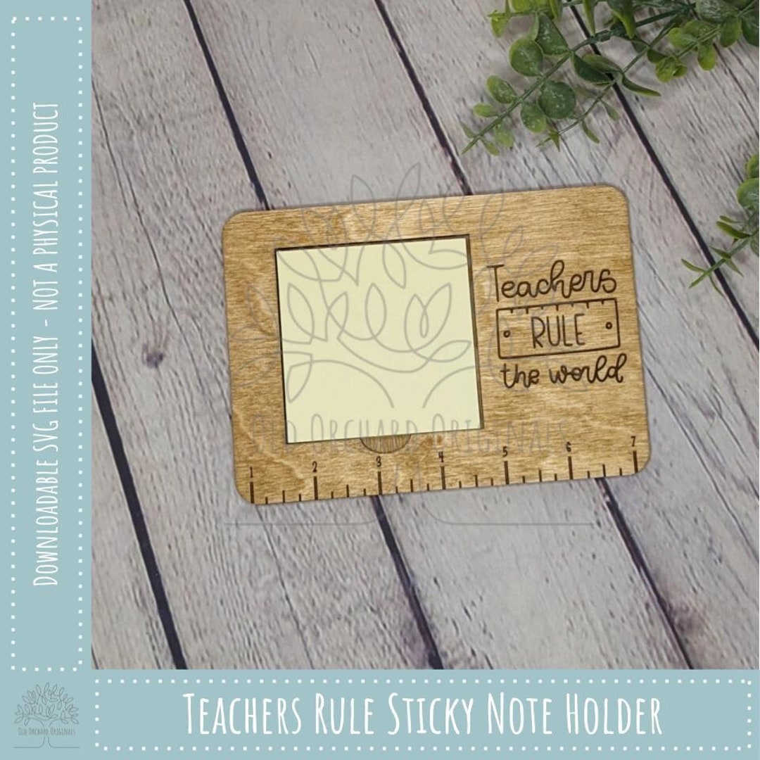 Teachers Rule Post It Note Holder, Teacher Appreciation SVG - Etsy