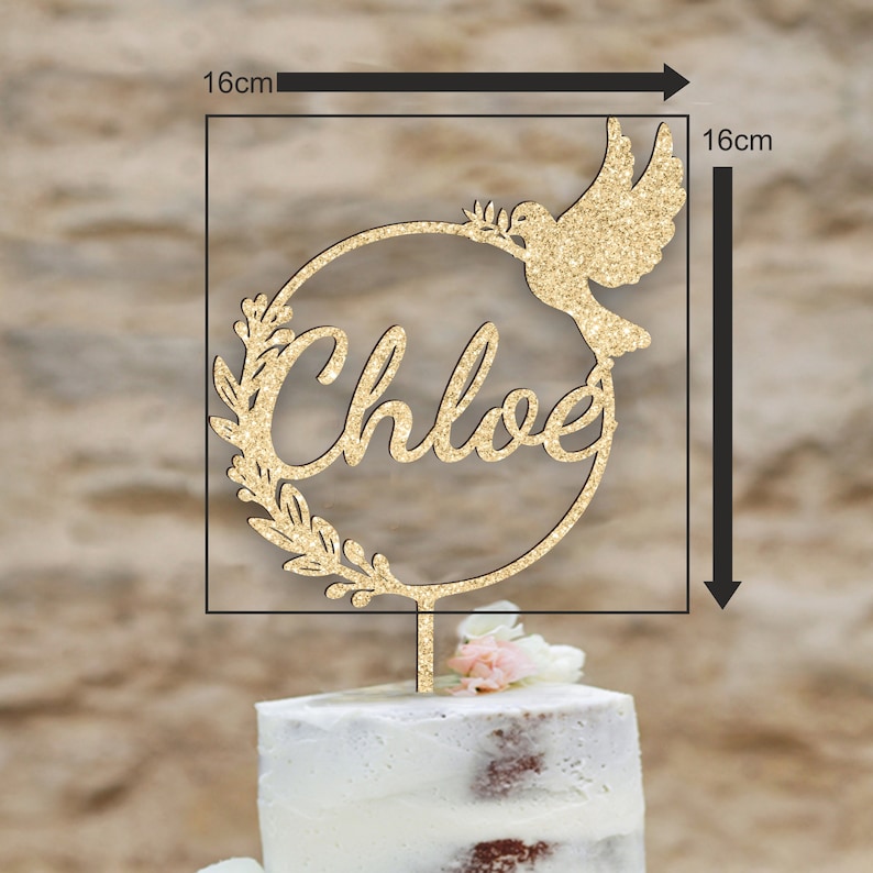Personalized Wooden Cake Topper for Baptism, Birthday, Communion - Etsy