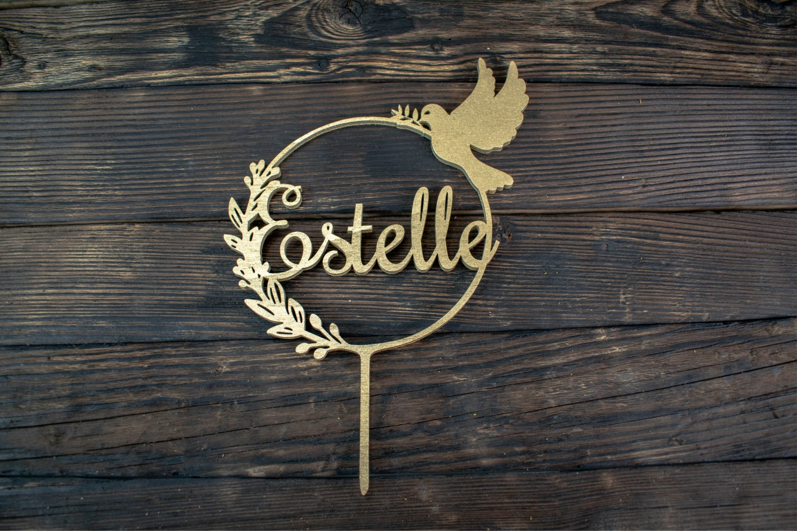 Personalized Wooden Cake Topper for Baptism, Birthday, Communion - Etsy