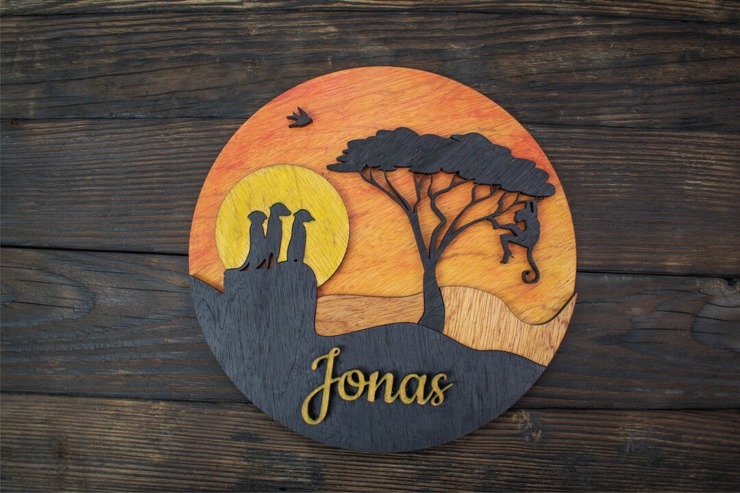 Personalized Meerkat Nursery Door Sign: Lion King Theme, Wooden Kids ...