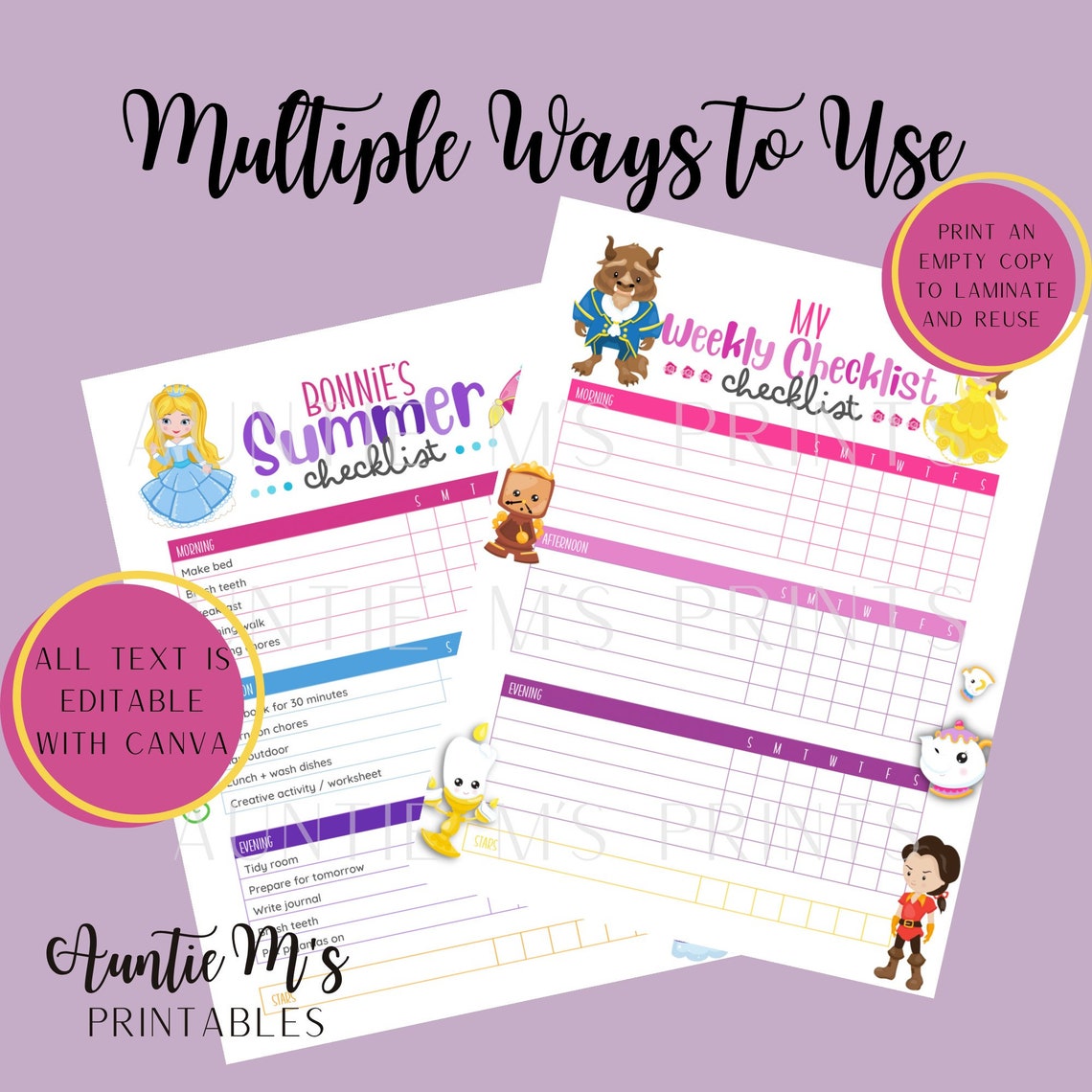 Fairytale Themed Kids Checklist! Responsibility Chart Fully Editable ...