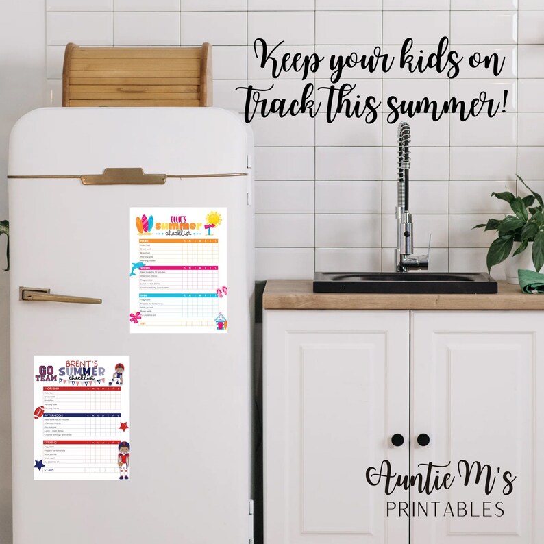 Beach Girl Themed Kids Checklist! Responsibility Chart Fully Editable ...