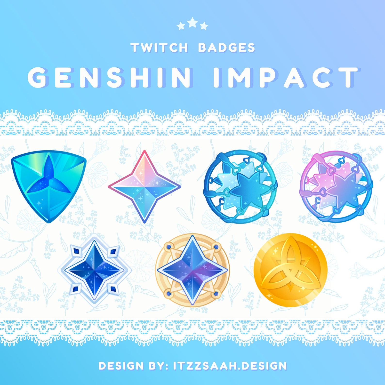 Genshin Impact Sub Bit Badges / Streamer / Discord / Pastel / - Etsy