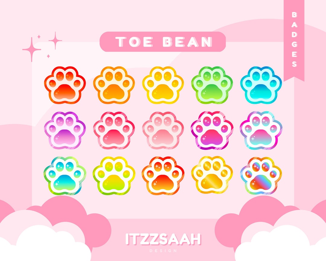 Toe Bean Paw Sub Badges / Cat / Dog / Twitch / Streamer / Discord ...