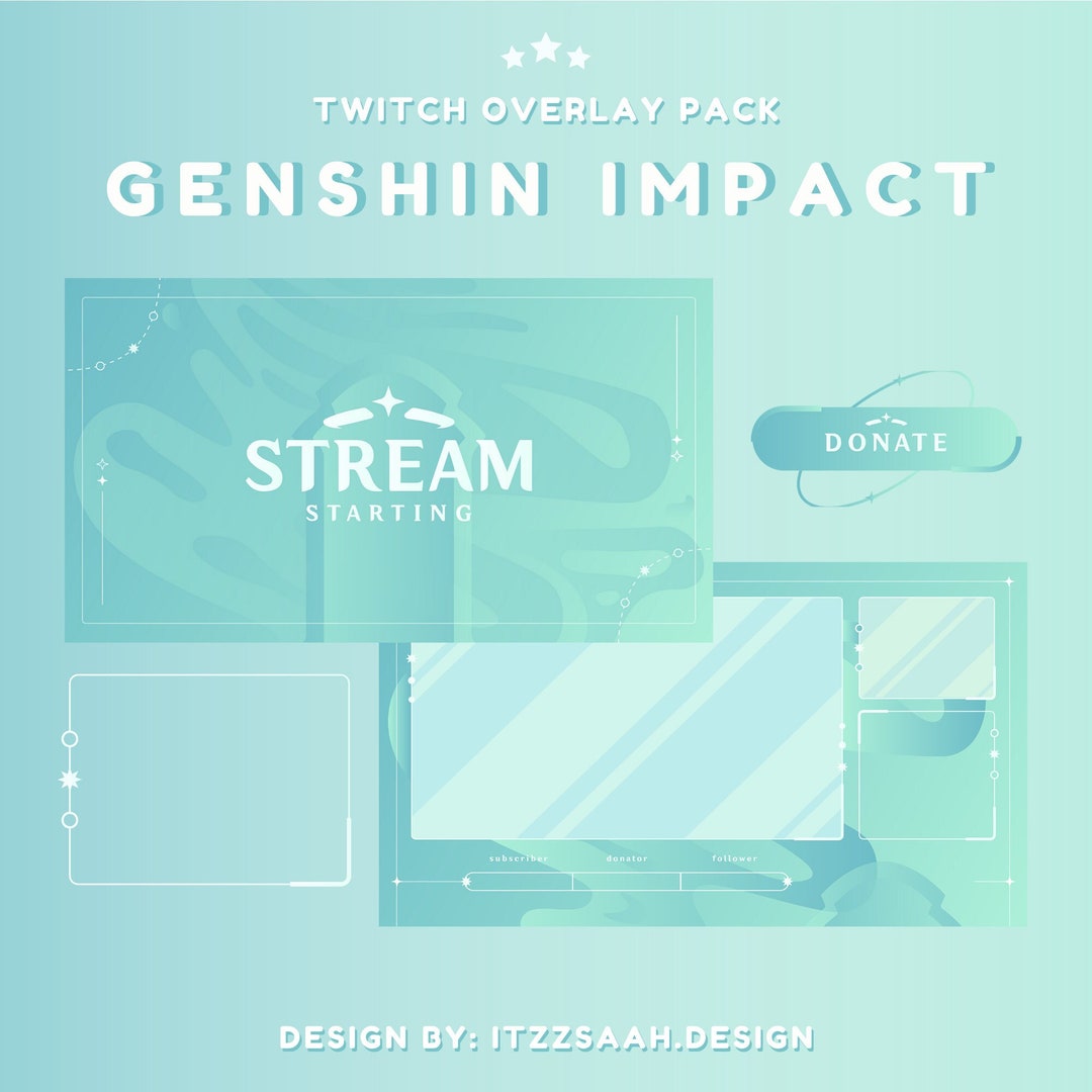 Paquete animado de superposición de impacto Genshin / Twitch / - Etsy México