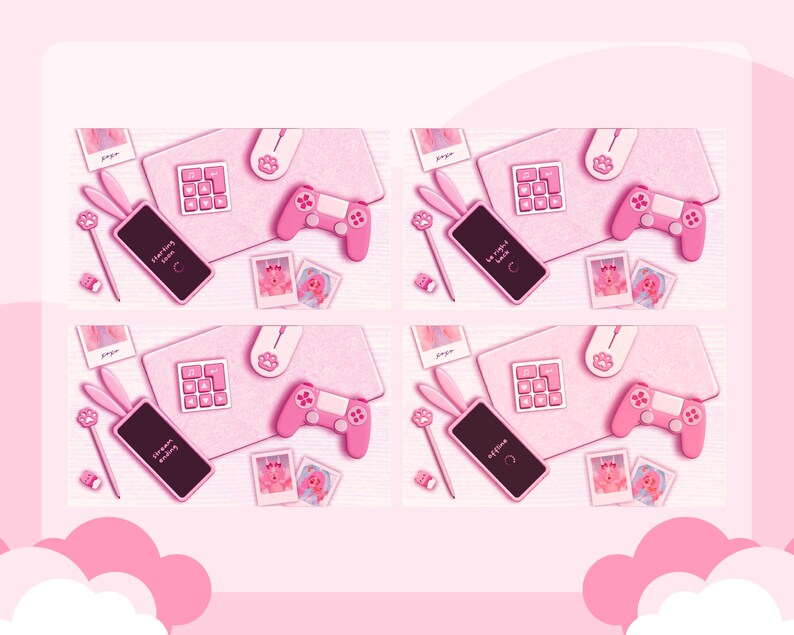 Animated Pink Lofi Desk Scenes / Twitch / Overlays / Streamer / Discord ...