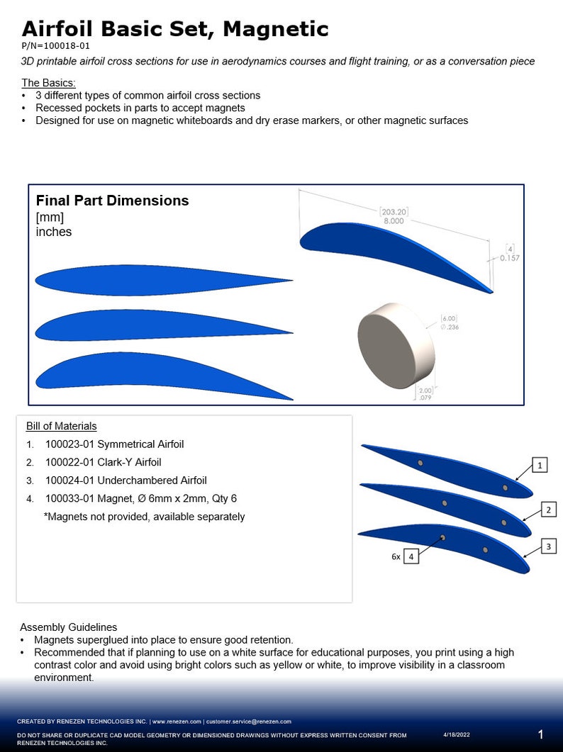 Basic Airfoil Set, Magnetic - Etsy