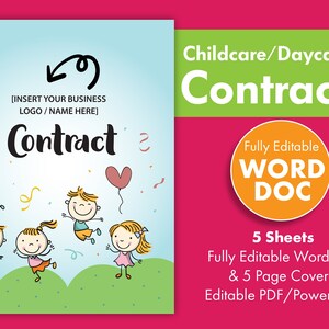 Childcare / Daycare Contract Fully Editable Enrollment - Etsy