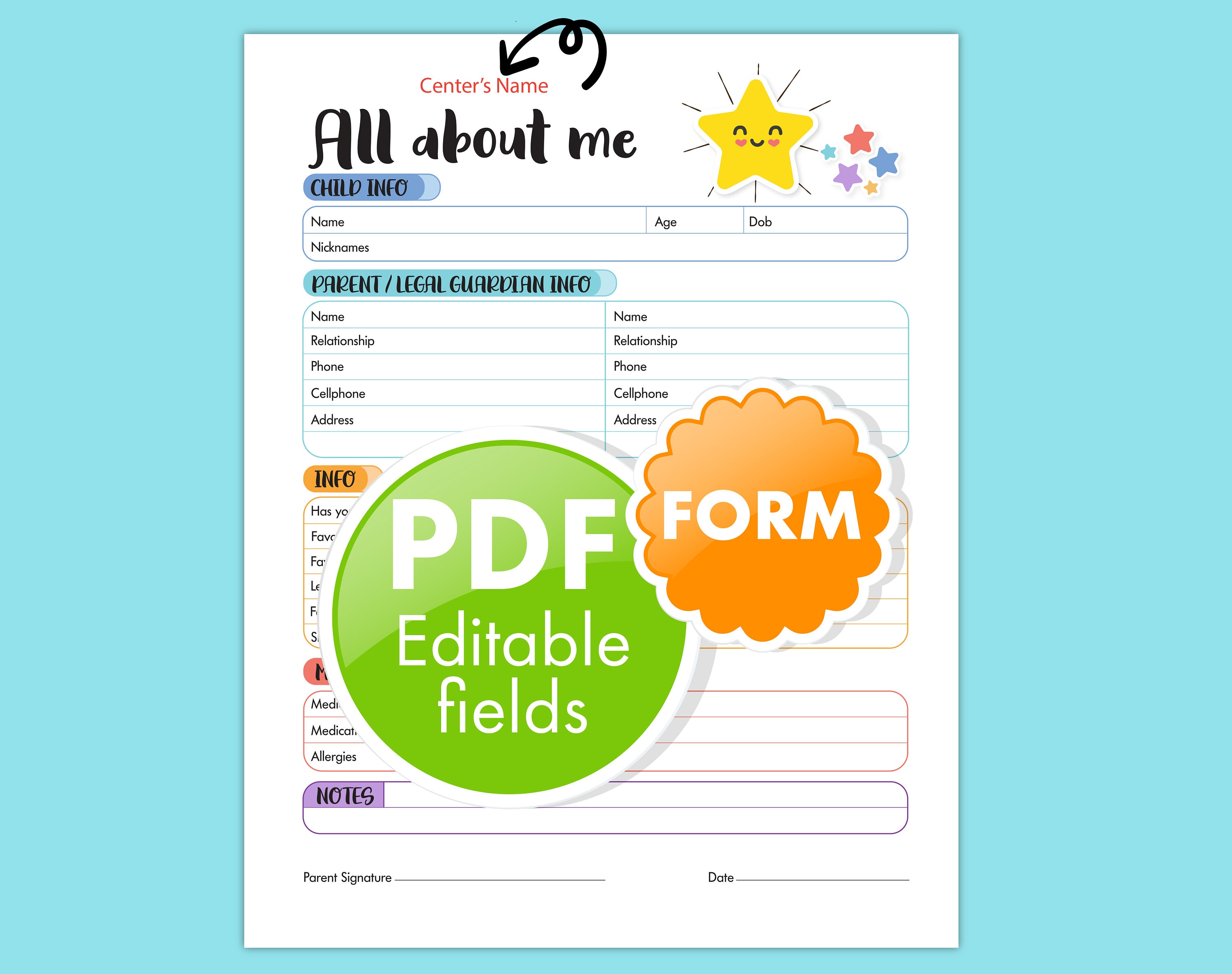 All About Me - Get to Know Me - All About My Child - Perfect for ...