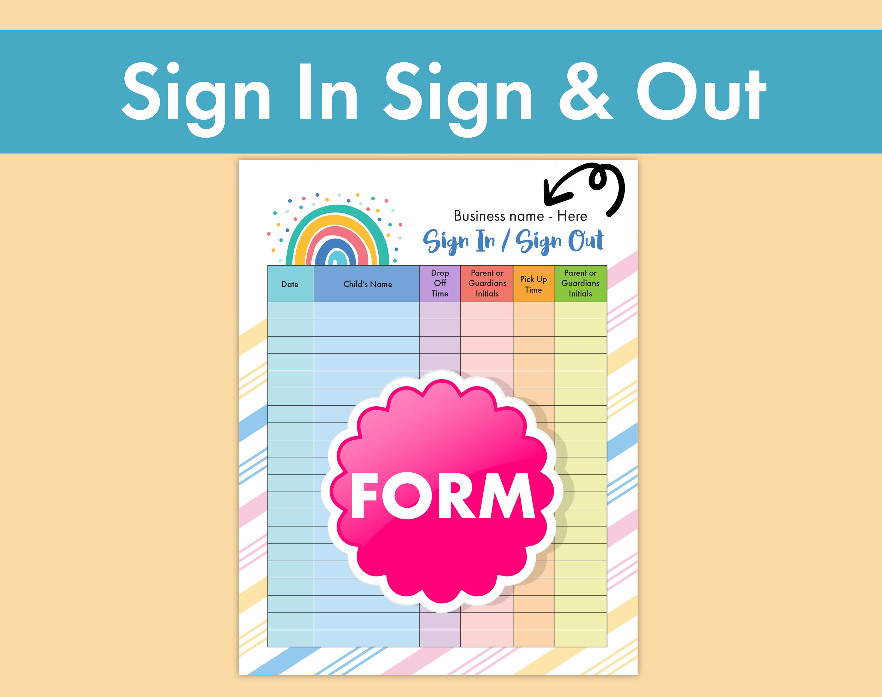 Make Attendance Fun With Our Colorful Rainbow Sign in and Sign Out ...