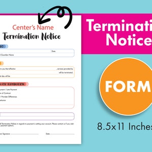 Daycare Termination Notice Termination Policies Termination - Etsy