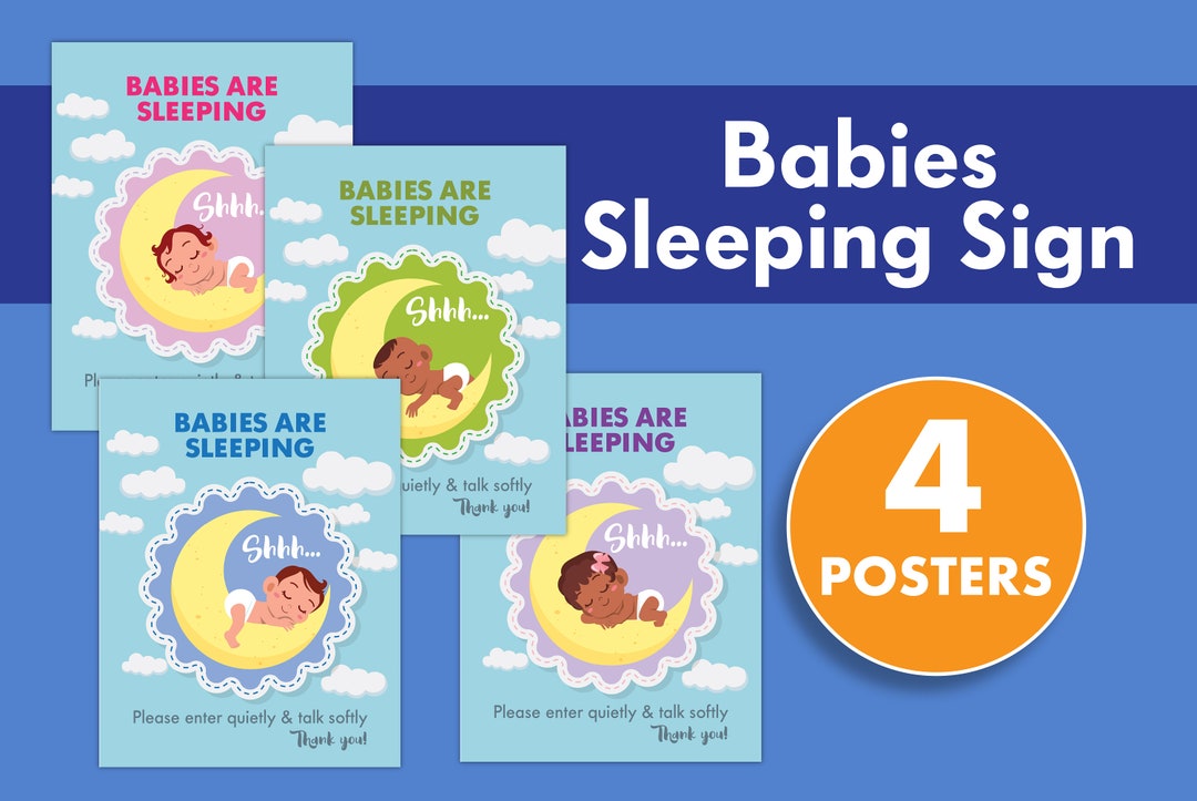 Cute Posters Babies Are Sleeping, Be Quiet Naptime Poster, Preschool ...