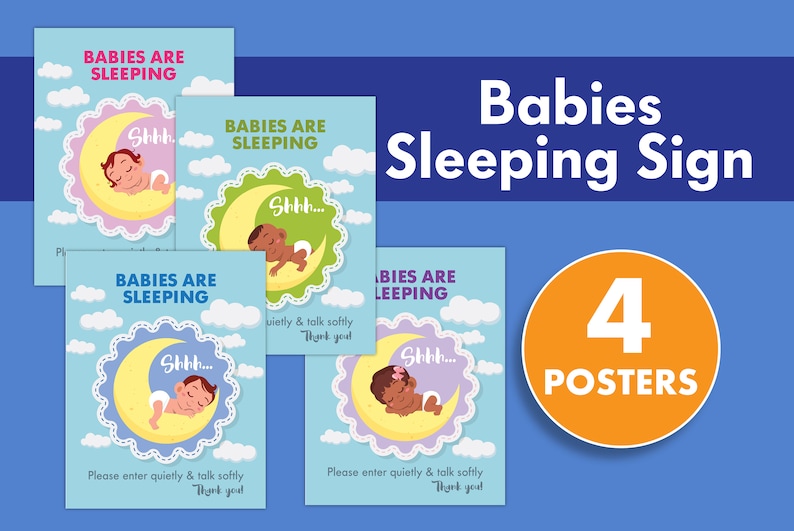 Cute Posters Babies Are Sleeping, Be Quiet Naptime Poster, Preschool ...