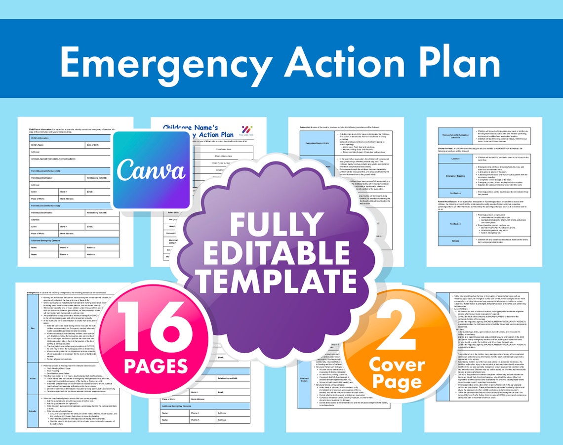 Emergency Plan Template for Daycares, Childcare and Preschools ...