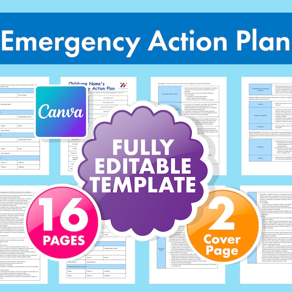Editable Template Canva Emergency Plan - Etsy
