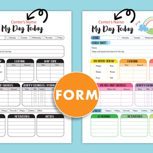 Toddler & Baby Daily Report Sheet, Childcare, Babysitter, Nanny or ...