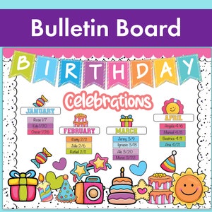 Birthday Bulletin Board Kit | Classroom Birthday Decor | Preschool ...