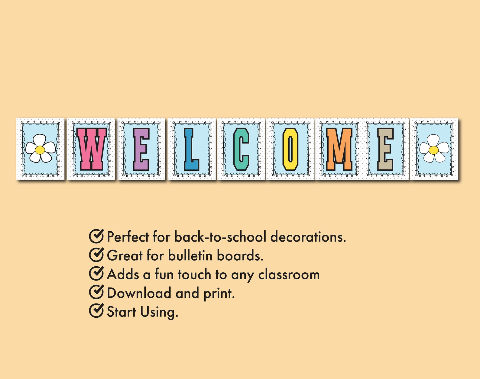Welcome Banner for Classroom Decor: Bright and Beautiful Printable ...