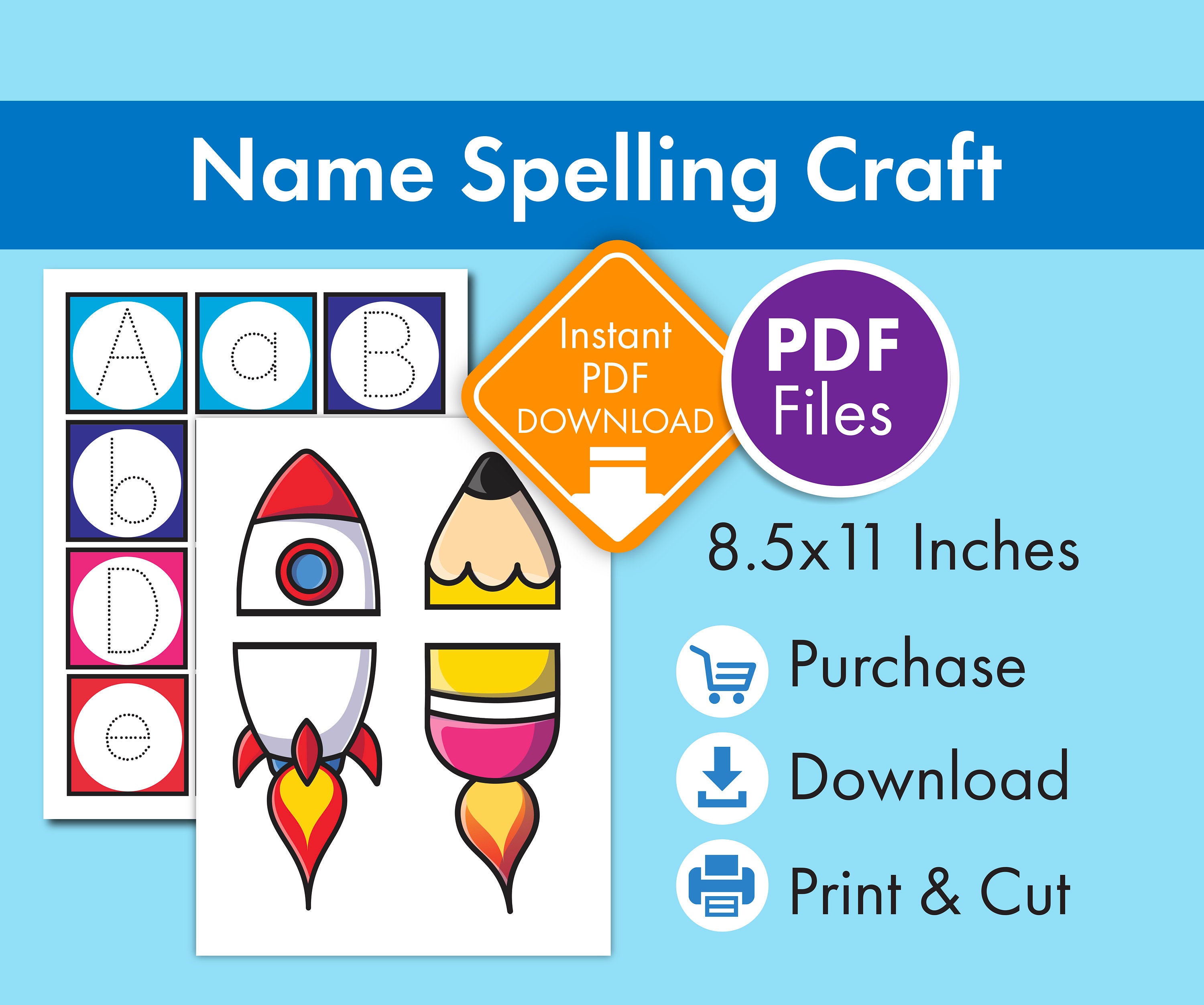 NAME SPELLING Activity, I Can Spell My Name Puzzle, Large Group Craft ...