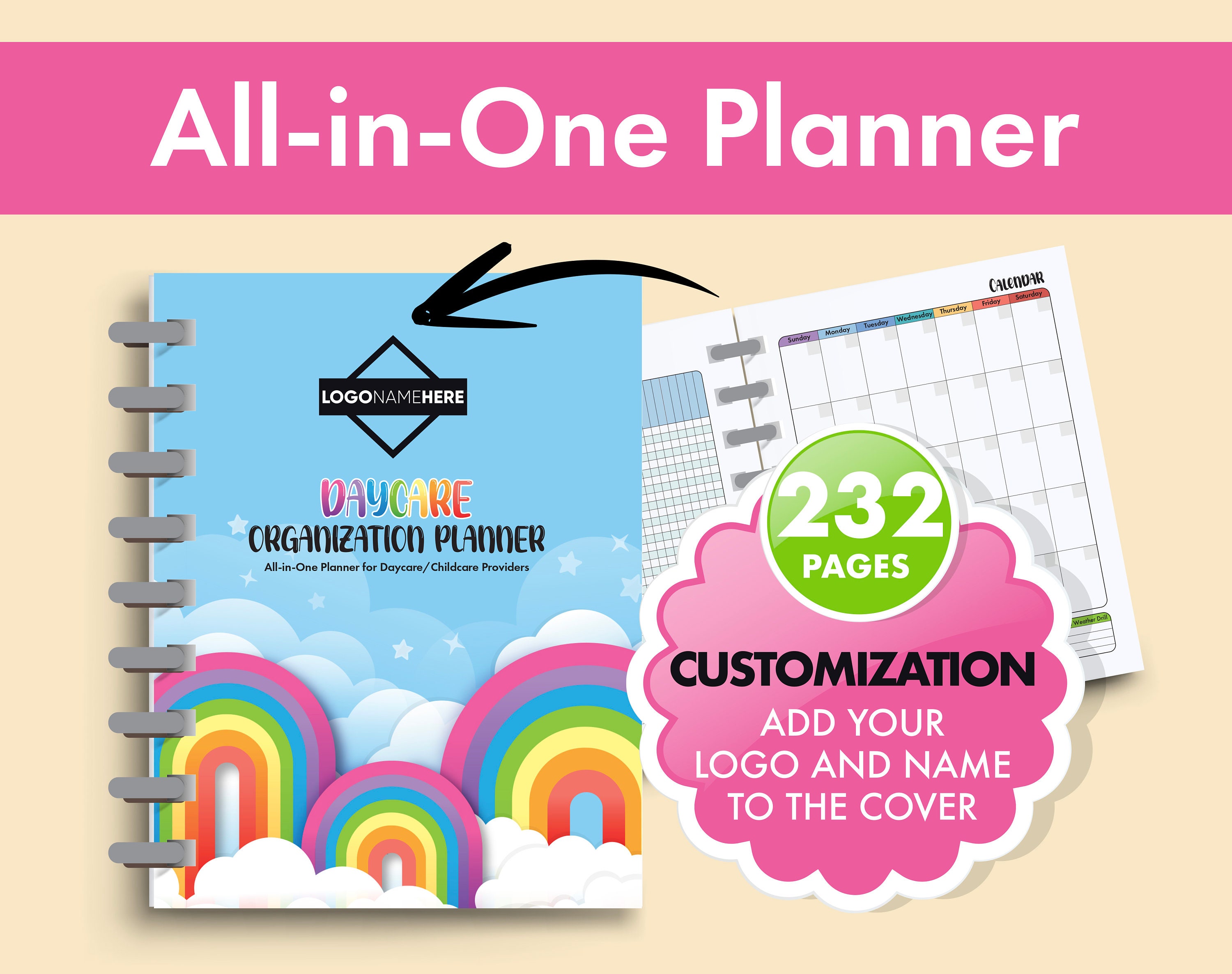 Forever Daycare Planner | Customizable Logo and Business Info - All-in ...