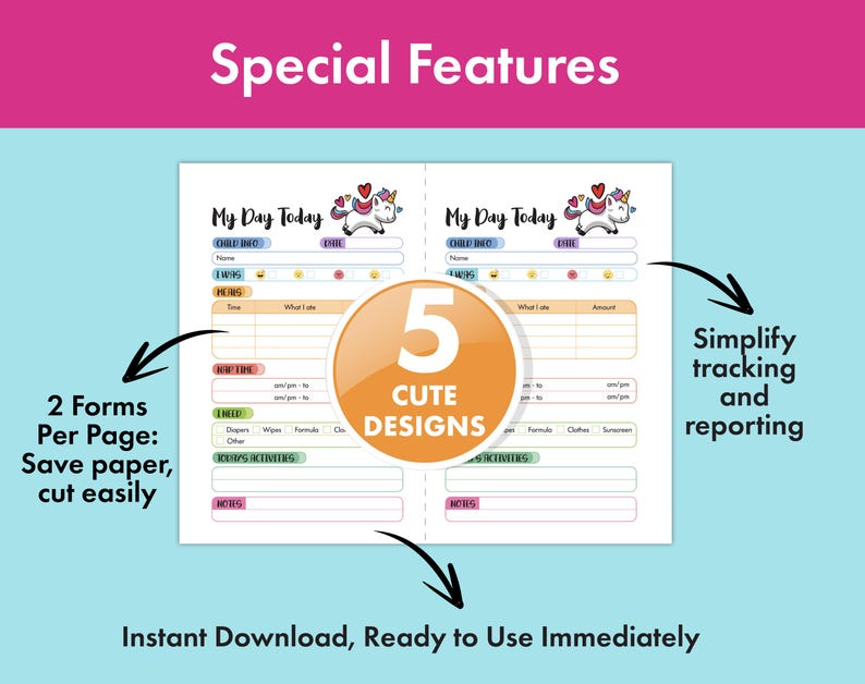 Daily Report Form for Infants, Toddlers, Preschool — Printable Daycare ...