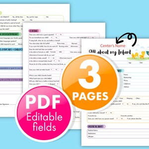 All About My Child Form - Essential Daycare Forms for Infants - Get to ...