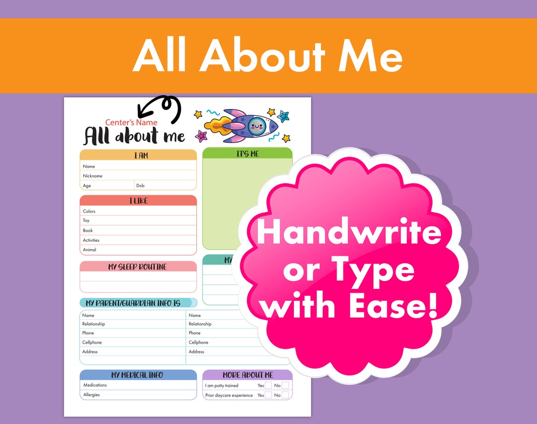 Discover Your Child's World: All About My Child Forms - Get to Know Me ...