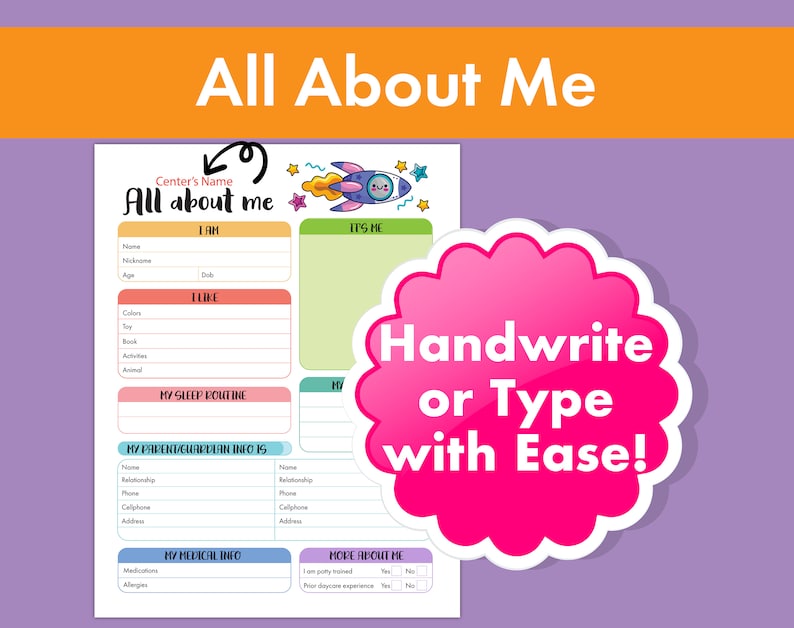 Discover Your Child's World: All About My Child Forms - Get to Know Me ...