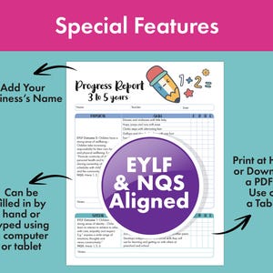 3-5 Year Old Progress Report | EYLF & NQS Aligned Fillable PDF ...