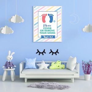 Colorful Remove Shoes Sign, Decoration, Daycare, Childcare, in Home ...
