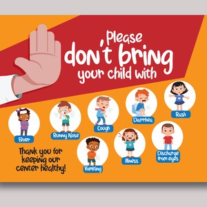 Keep Kids Healthy With Our Daycare Sick Policy Poster A - Etsy