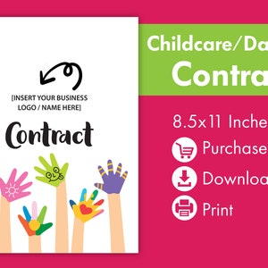 Childcare / Daycare Contract Fully Editable Enrollment - Etsy