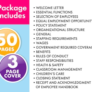 Complete Employee Handbook Template for Childcare Businesses - Editable ...