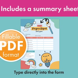 3-5 Year Old Progress Report | EYLF & NQS Aligned Fillable PDF ...