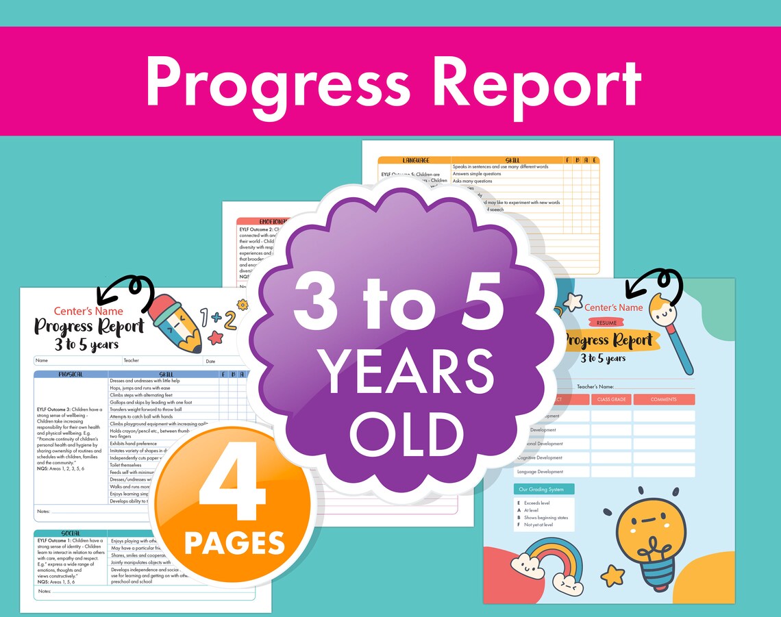 3-5 Year Old Progress Report Developmental Milestones and the EYLF/NQS ...