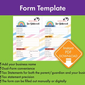 Year-end Tax Statement Receipt Form - Tuition Receipt Template for ...