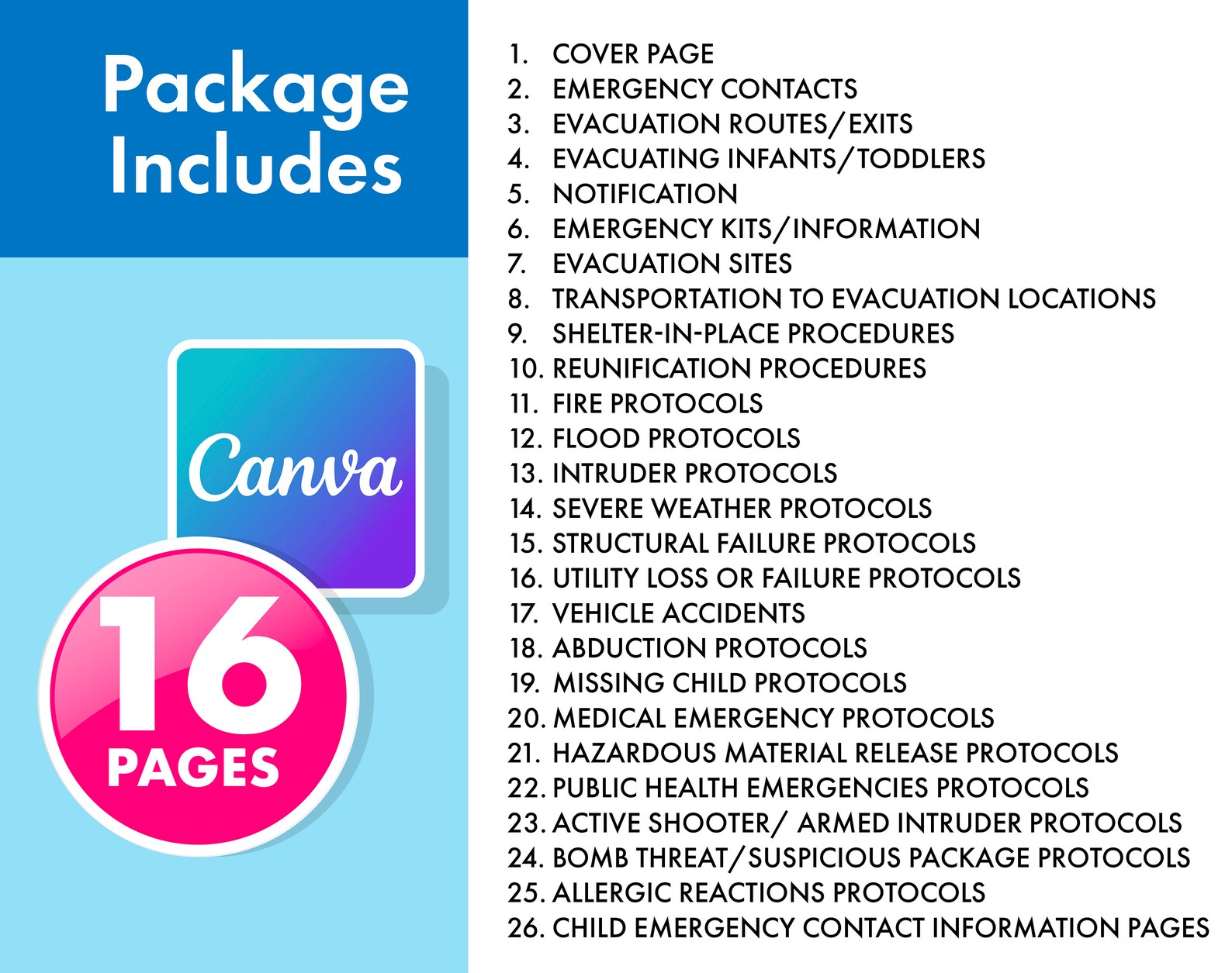 Emergency Plan Template for Daycares, Childcare and Preschools ...