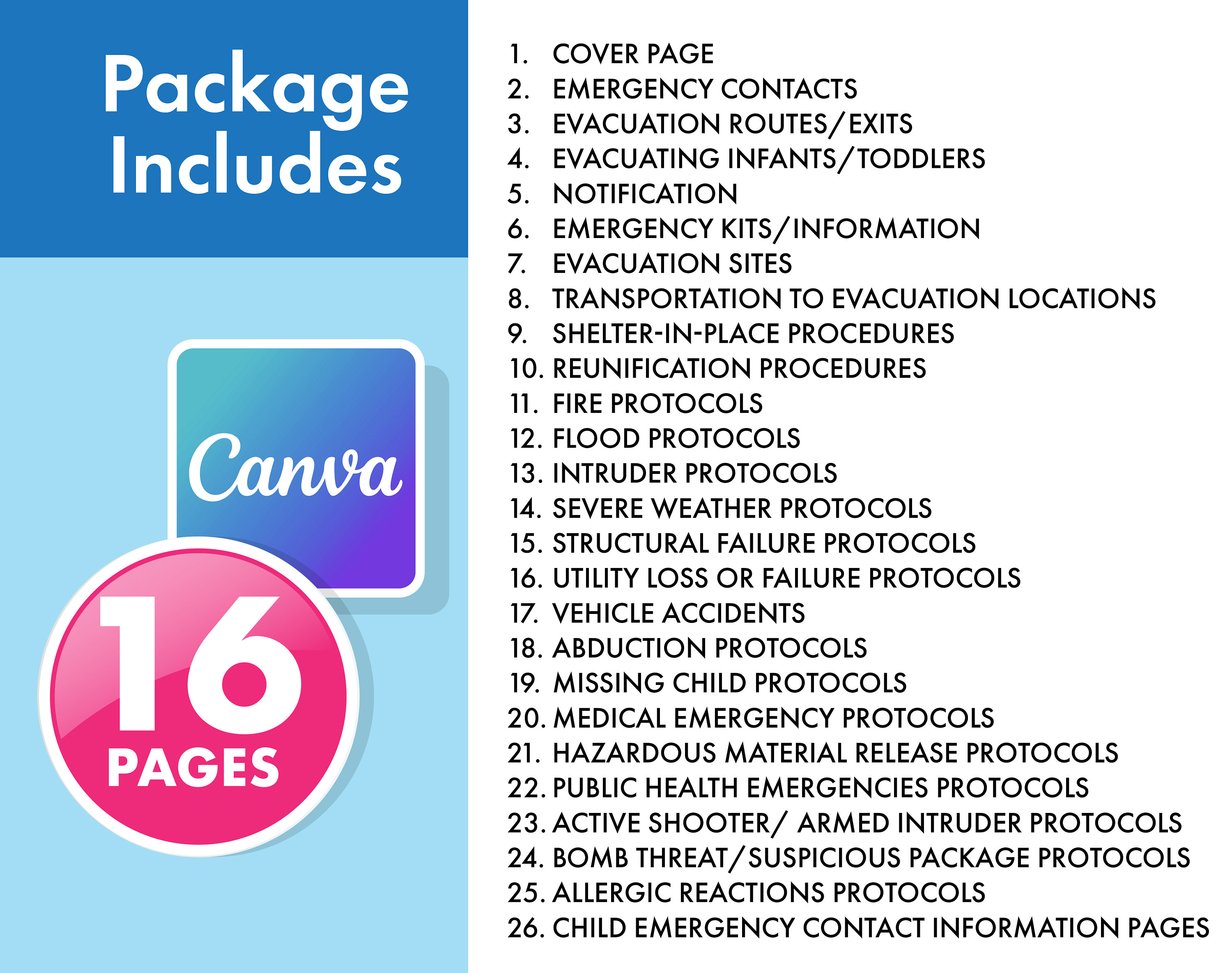 Emergency Plan Template for Daycares, Childcare and Preschools ...